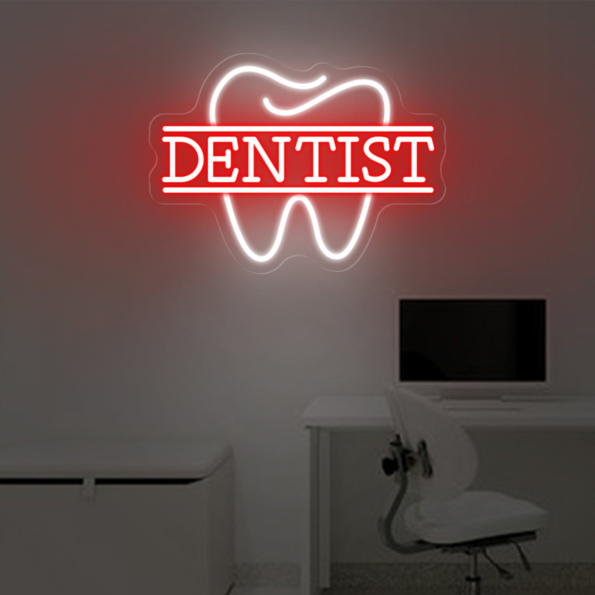 Tooth Dentist Neon Sign, Tooth Neon Lights, Custom Dental Office Wall ...
