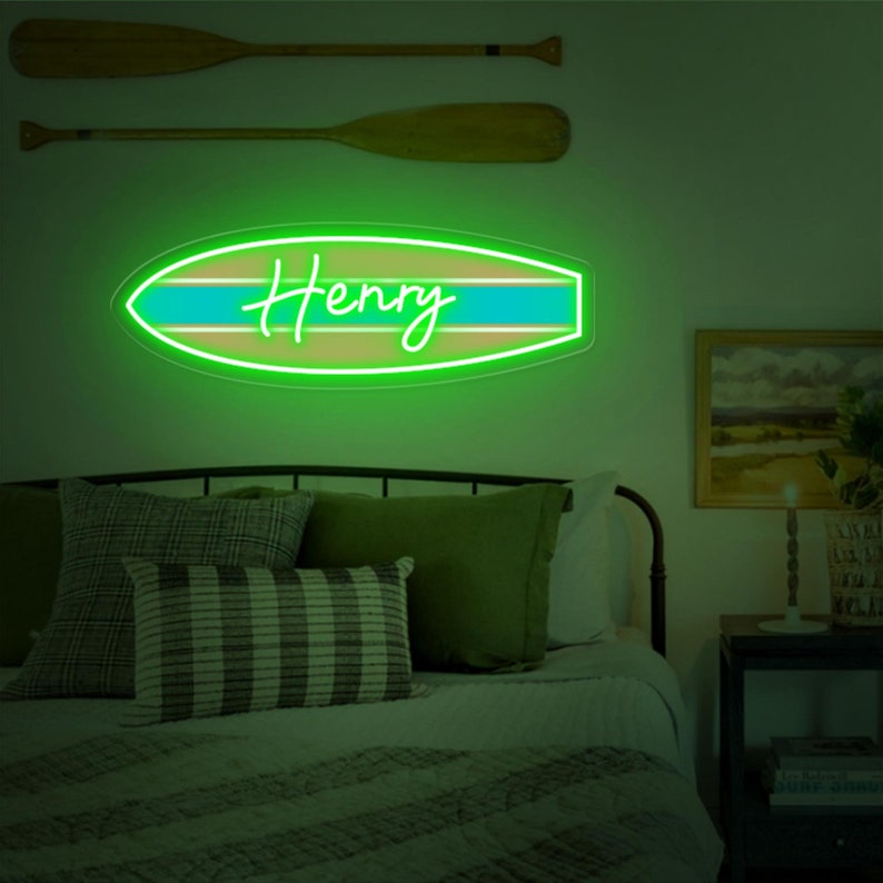 Custom Name Surfboard Neon Sign, Personalized Surf Sign,surf Club Decor ...