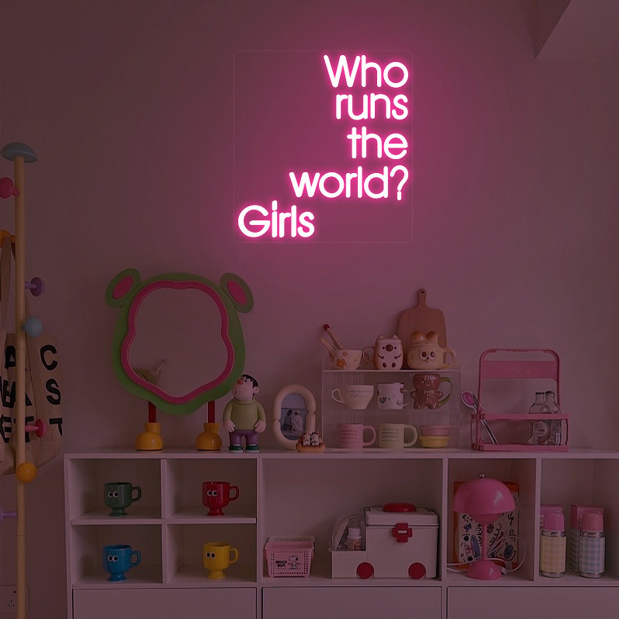 Who Runs the World? Girls Neon Sign, Feminist Neon Light, Mental Health ...
