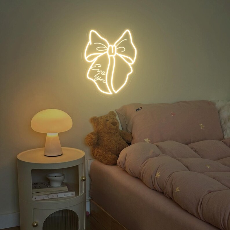 Personalized Name Bow Neon Sign,customize Name Art,custom Bow Name ...