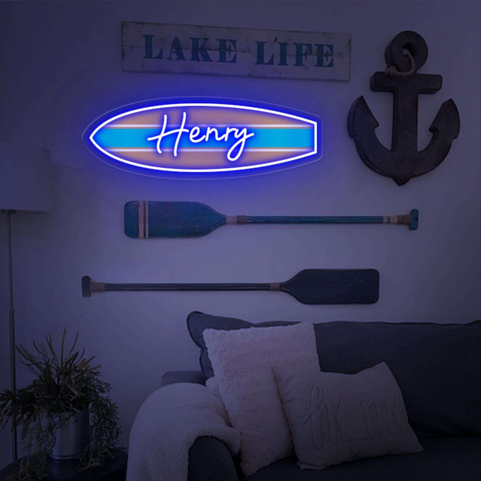 Custom Name Surfboard Neon Sign, Personalized Surf Sign,surf Club Decor ...