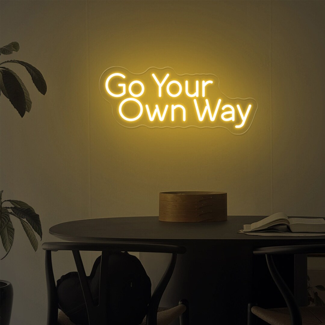 Go Your Own Way Neon Sign, Retro Dorm Decor, Song Lyric Wall Decor Sign ...