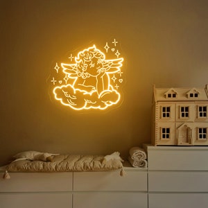 Cherub Neon Sign, Cherub Wall Decor Sign, Angel Neon Sign, Little Angel ...