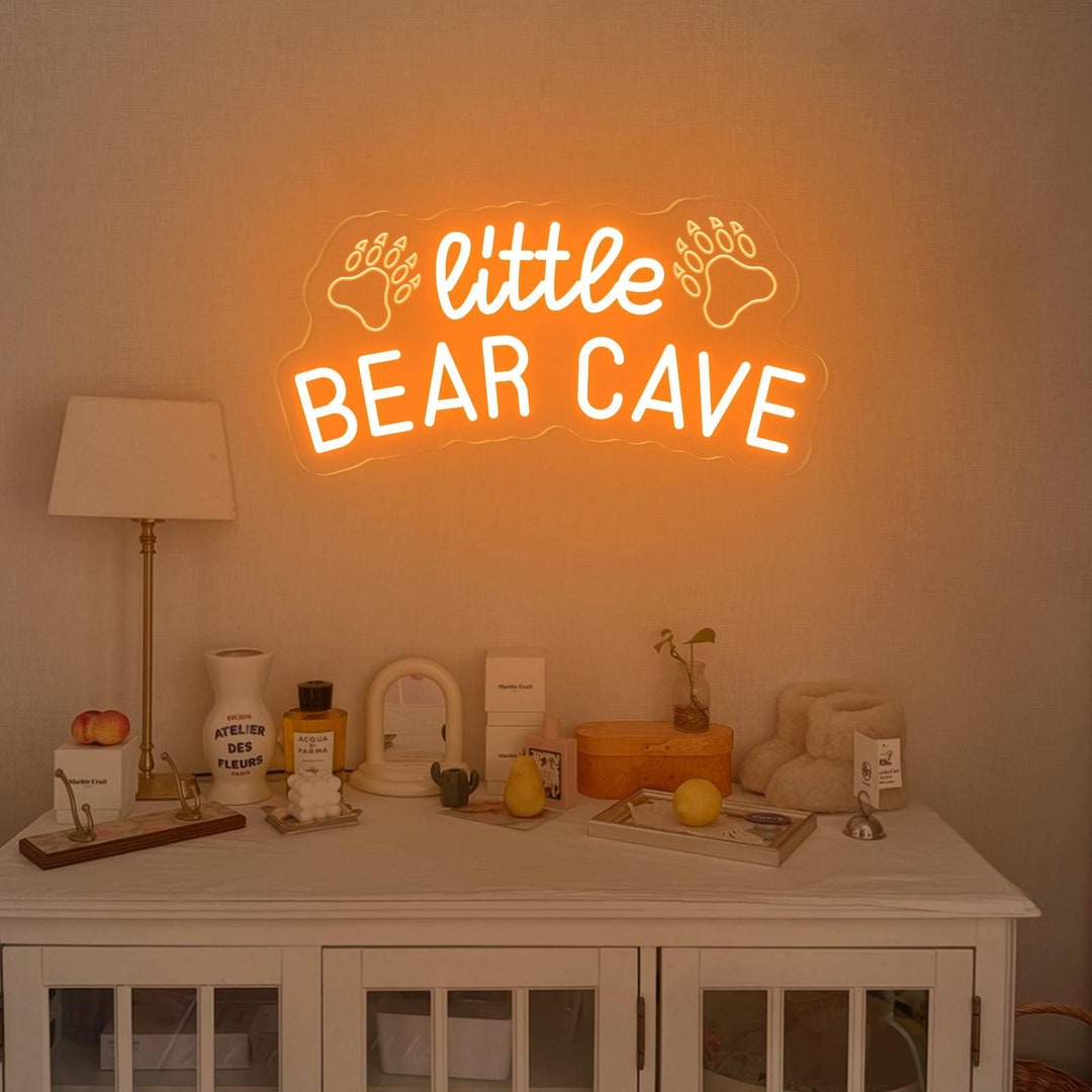 Little Bear Cave Neon Sign,nursery Wall Art,playroom Kids Decor,unique ...