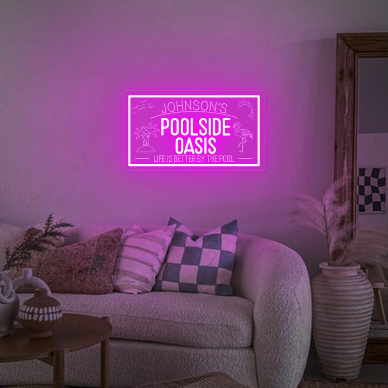 Personalized Poolside Oasis Neon Sign, Outdoor Patio Decor,tropical ...