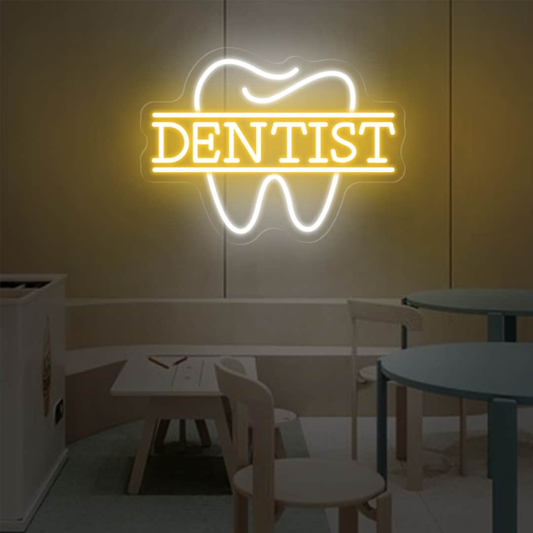 Tooth Dentist Neon Sign, Tooth Neon Lights, Custom Dental Office Wall ...
