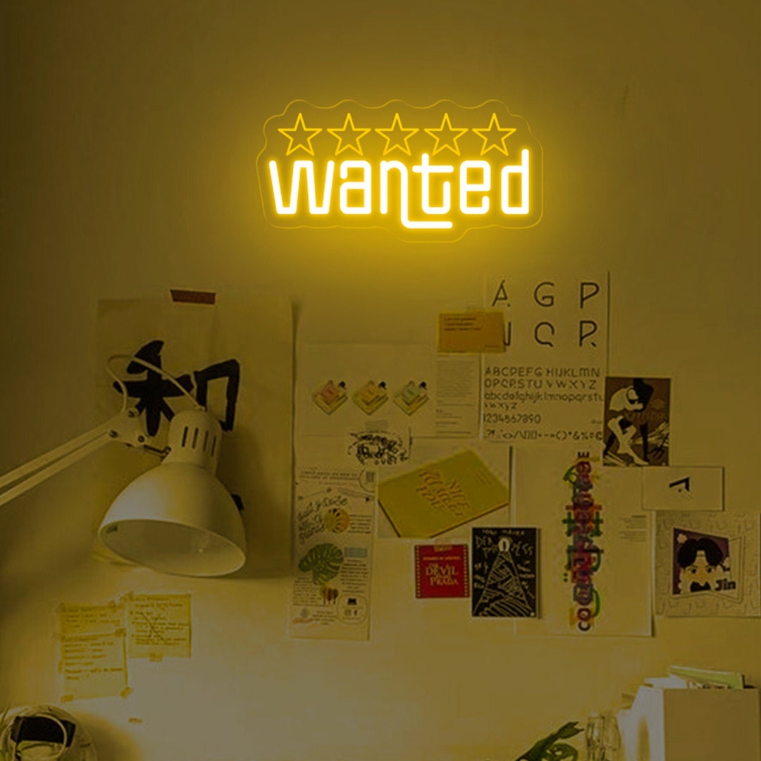 Wanted 5 Star Neon Sign, GTA Wanted Stars Led Neon Light, Man Cave ...