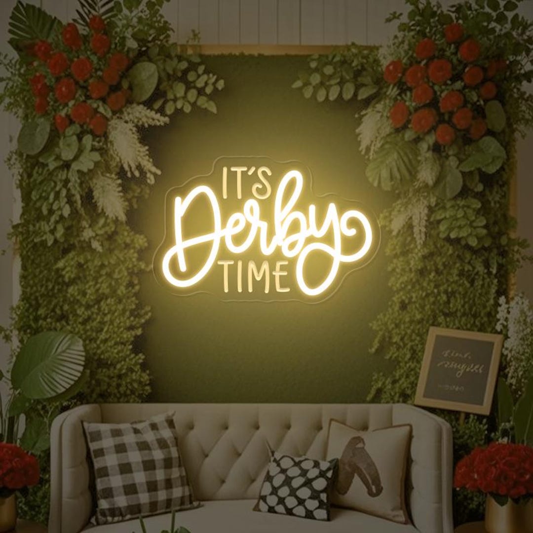 It's Derby Time Neon Sign,kentucky Derby Neon Sign,kentucky Derby Decor ...