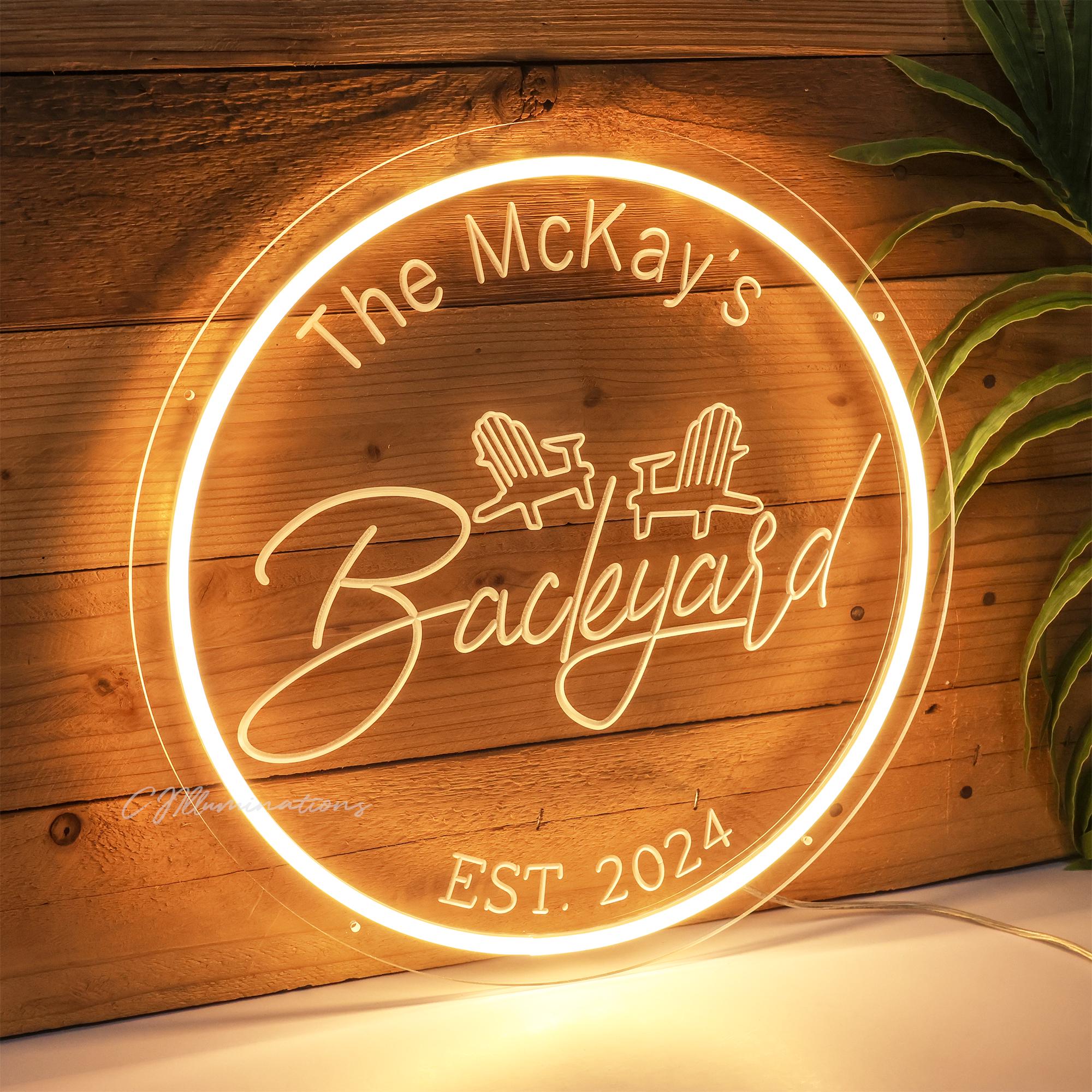 Custom Backyard Pool Patio Neon Sign: IP67 Outdoor Decor - Etsy
