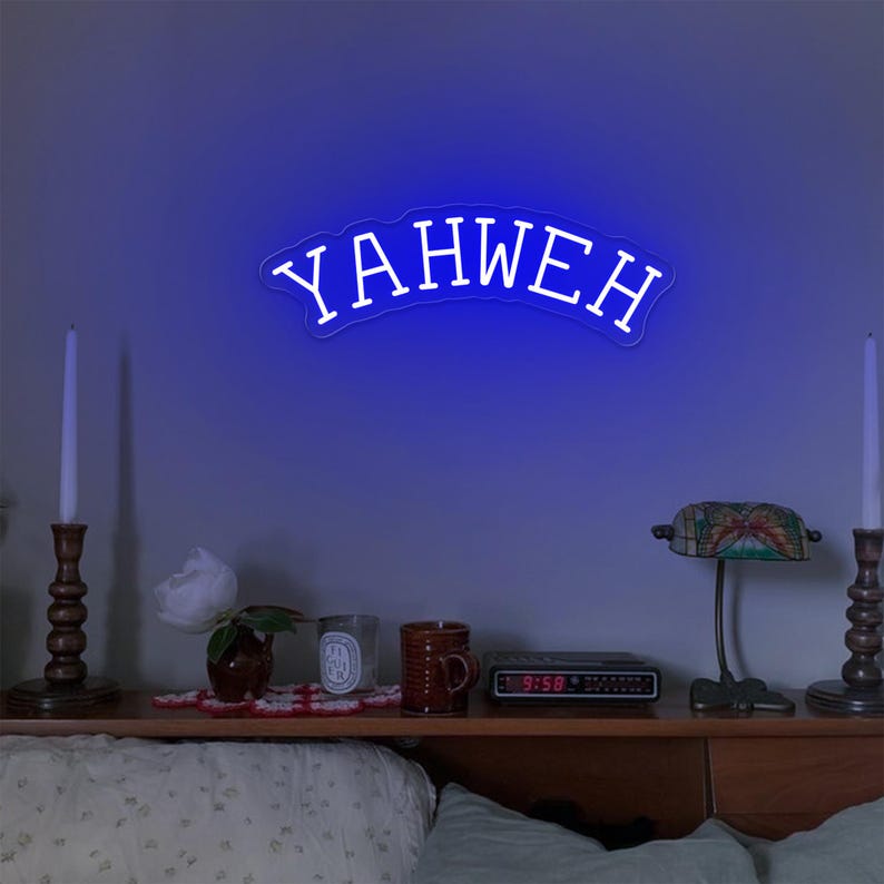 Yahweh Neon Sign,faith Neon Sign,jesus Wall Hanging,religious Wall Art ...