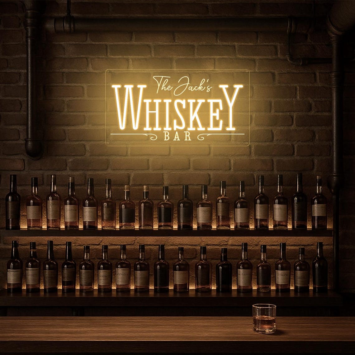 Personalized Whiskey Bar Neon Sign,man Cave Neon Sign,whiskey Cocktail ...