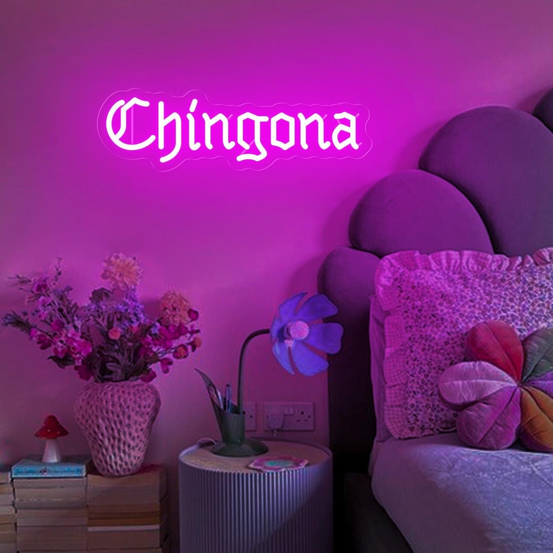 Chingona Neon Sign, Rose Latina Power Led Light, Latina Pride Decor ...
