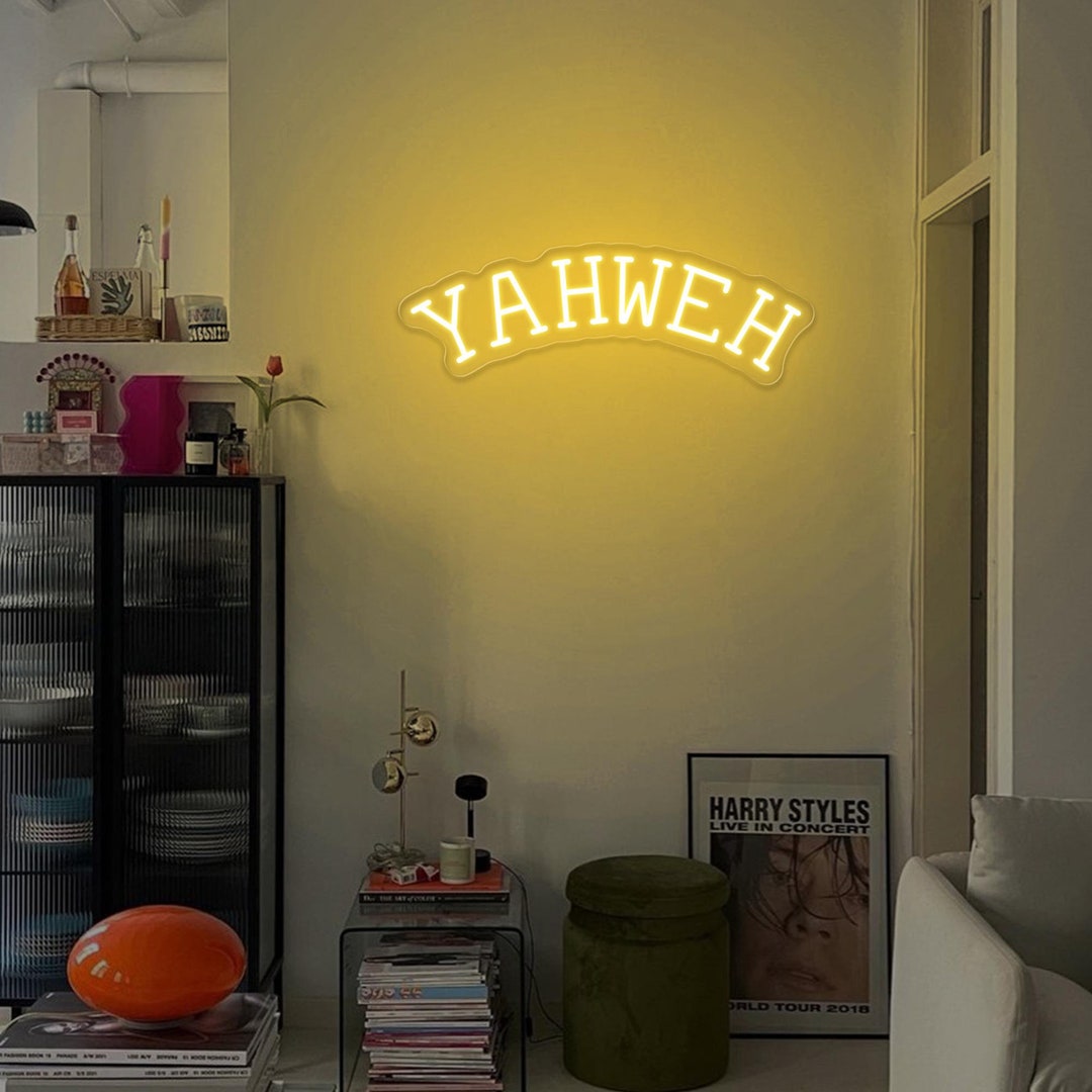 Yahweh Neon Sign,faith Neon Sign,jesus Wall Hanging,religious Wall Art ...