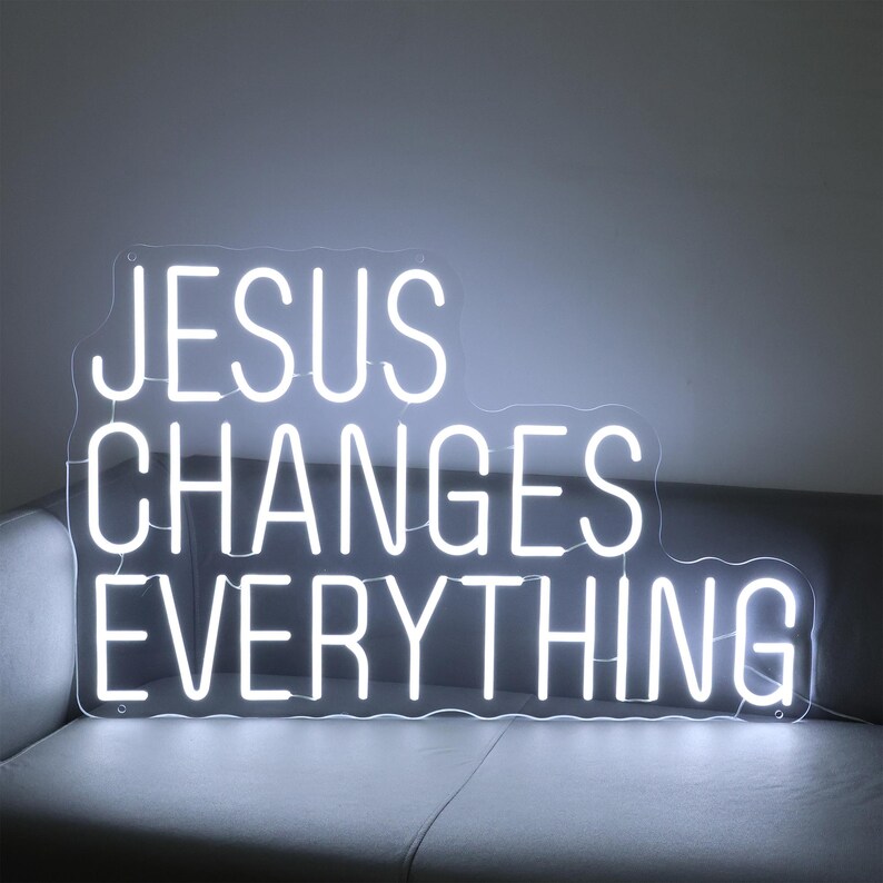 Jesus Changes Everything Neon Sign,jesus Wall Hanging,religious Wall ...