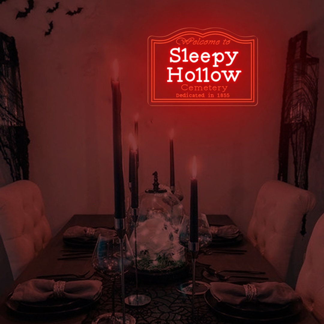 Sleepy Hollow Neon Sign, Hollow Wall Decor, Gothic Neon Sign,dark Wall ...