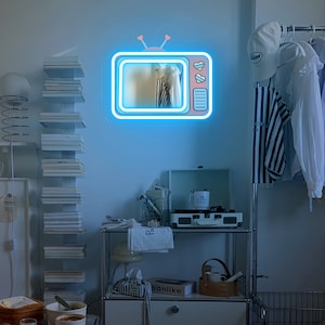 I'm on the Telly Mirror Neon Sign, Mirror Decor Sign, Girls Room Decor ...