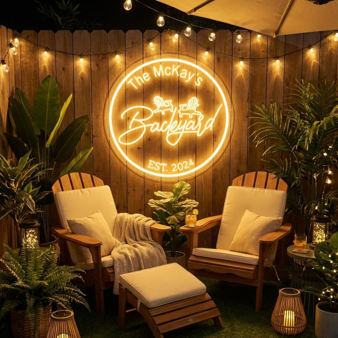 Custom Backyard Pool Patio Neon Sign: IP67 Outdoor Decor - Etsy