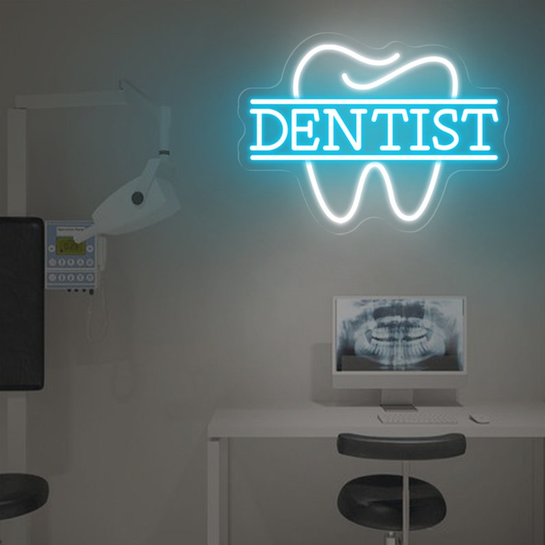 Tooth Dentist Neon Sign, Tooth Neon Lights, Custom Dental Office Wall ...