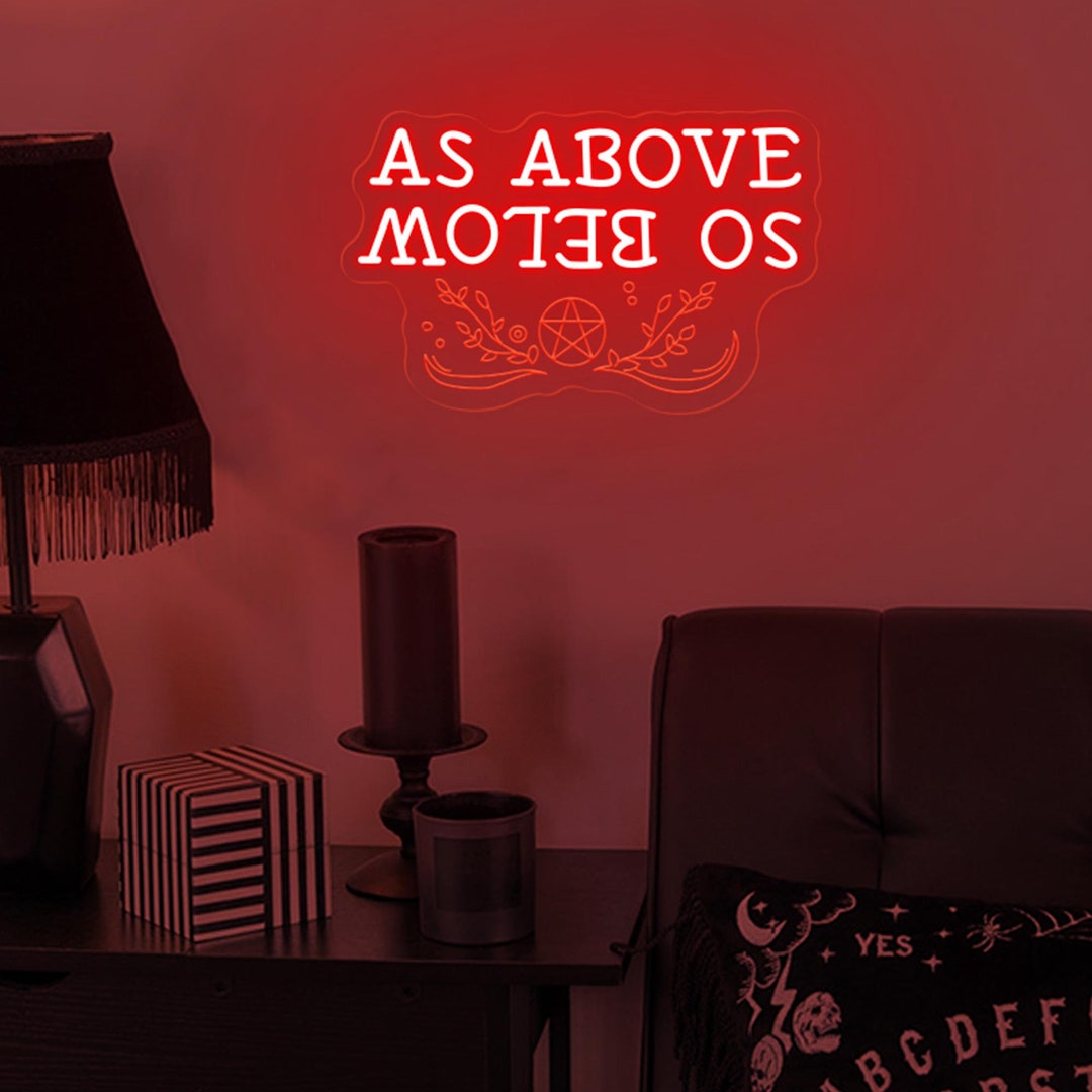 As Above so Below Neon Sign, Dark Room Decor, Celestial Wall Art ...