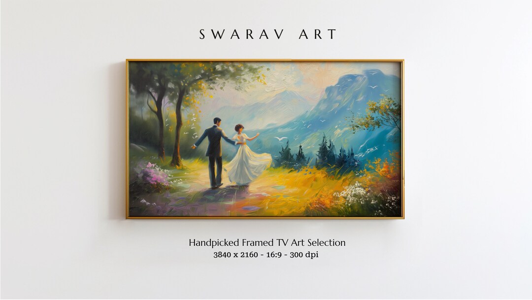 Harmony in Motion: Landscape With Dancing Duo, Romantic Dancing Couple ...
