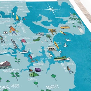 Illustrated Map of the Sutherland Shire | A3 Print - Etsy