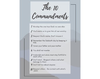Ten Commandments Visual Kids Ministry Poster W/ Blue Colors, Sunday ...