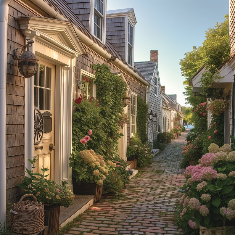 Summer Bloom Lane: A Floral Embrace on Nantucket - Etsy