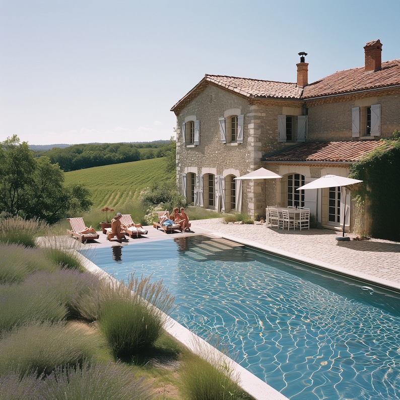 PRINTABLE Idyllic Retreat: Summer Leisure at a French Country Villa - Etsy