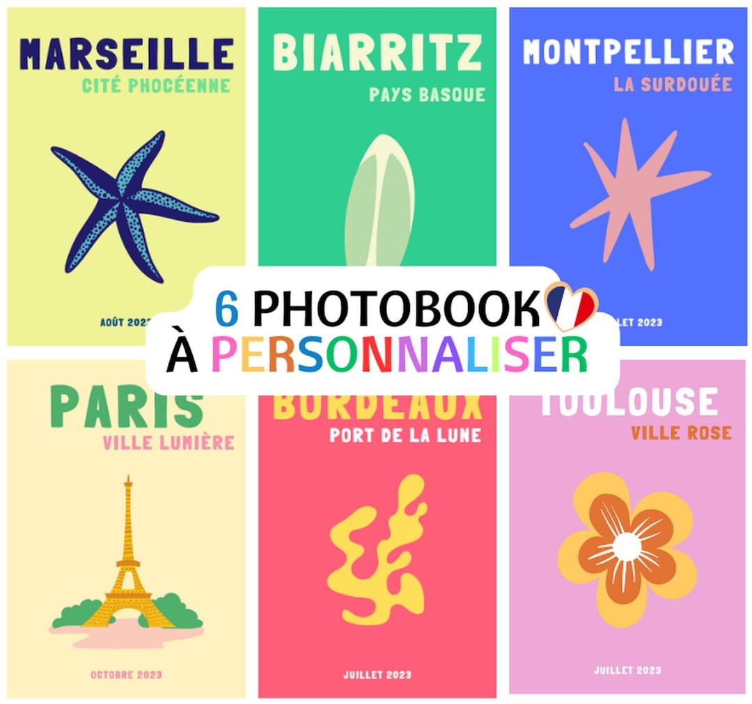 6 Printed Photo Book Models France. Customizable Travel Photobook ...