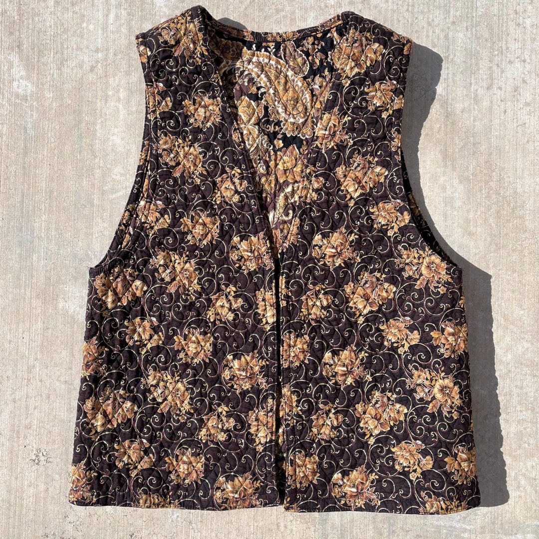 Vintage Quilted Vest, Homemade Vest, Size Large - Etsy