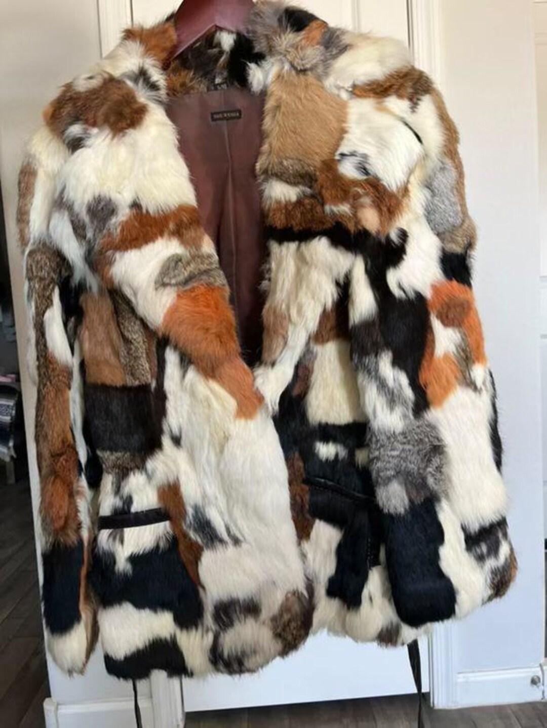 Vintage Rabbit Fur Patchwork Jacket- Size Xs/small - Etsy
