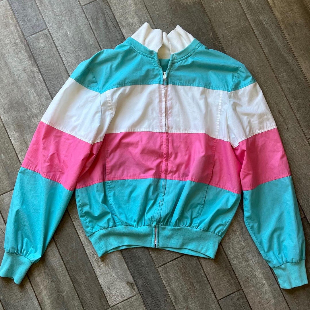 Vintage 80s Colorblock Windbreaker-size Large - Etsy