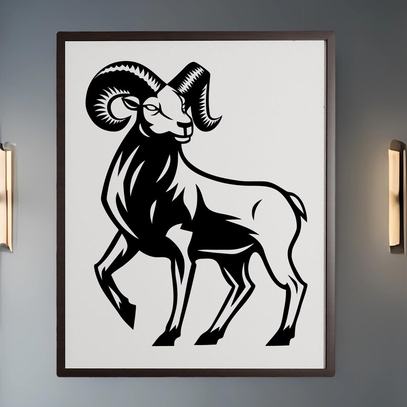 Mouflon, Aries Svg, Png, Dxf, Eps Files Included. Svg for Shirts ...