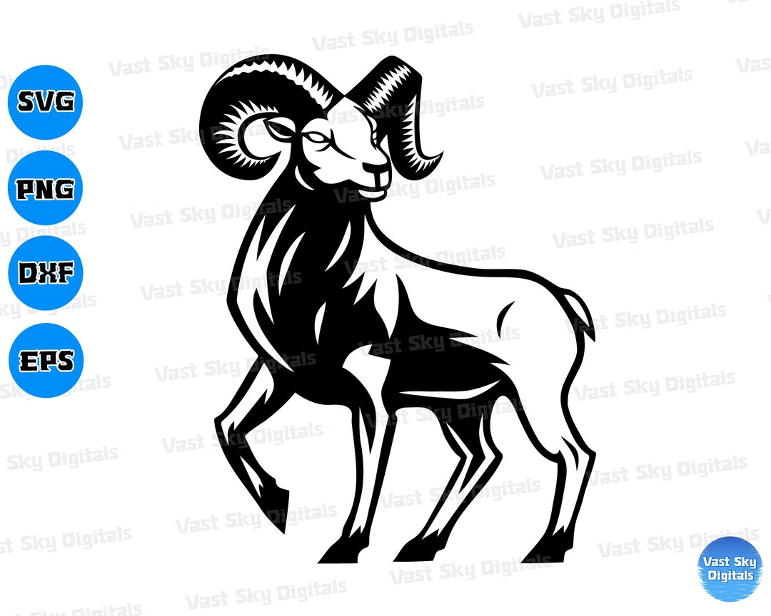 Mouflon, Aries Svg, Png, Dxf, Eps Files Included. Svg for Shirts ...