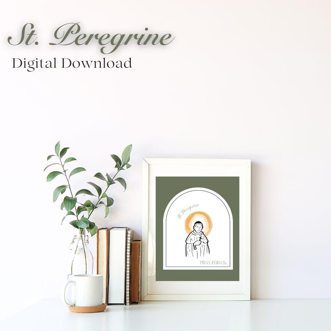 Modern and Simple Downloadable Catholic Saint Print: St. Peregrine - Etsy