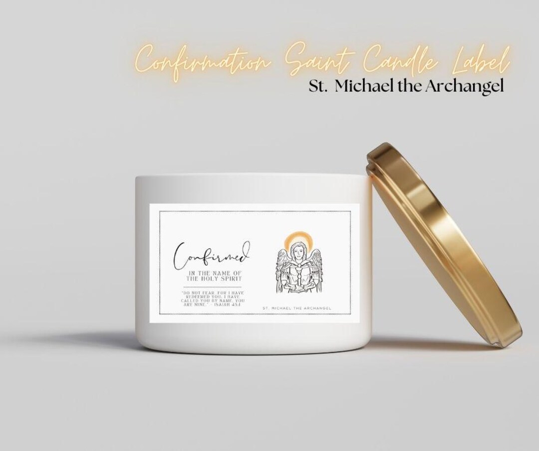 St. Michael Confirmation Candle Label (digital Download) - Etsy