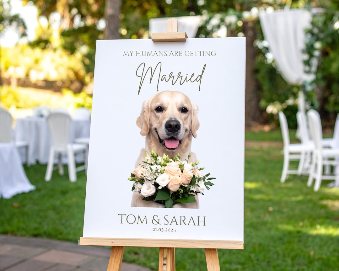 Custom Pet Parents Welcome Sign, Wedding Welcome Sign With Pet Portrait ...