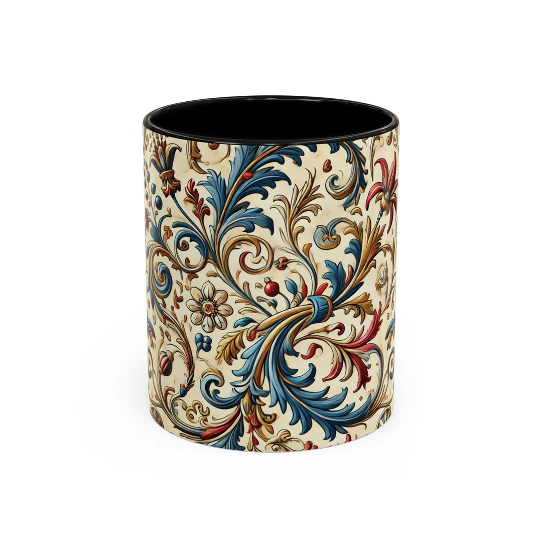 Deruta Mug Ceramics Renaissance Design Coffee Mug, Italian Stoneware ...