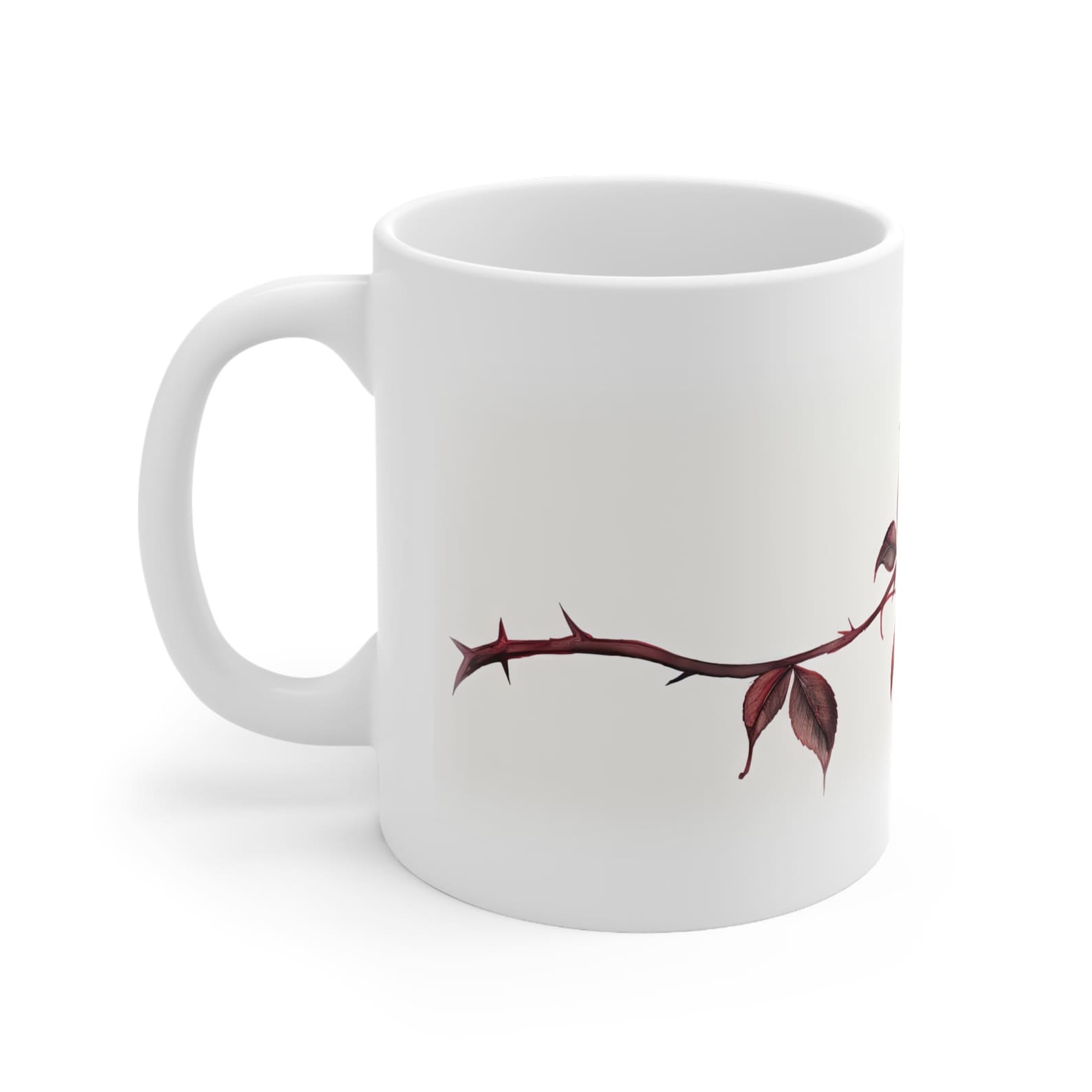Red Rose Mug, Gift for Her, Handcrafted Coffee Cup With Flower Design ...