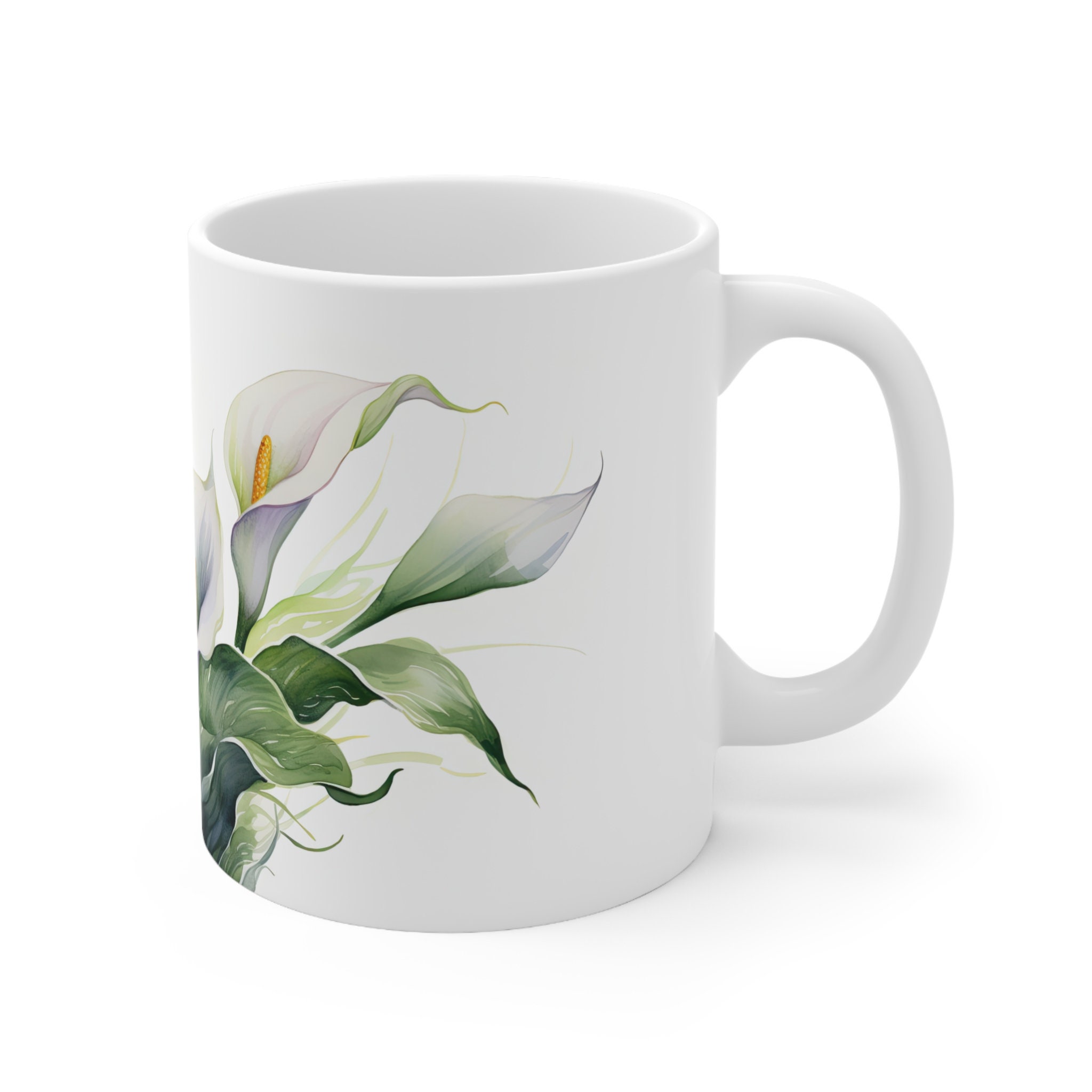 Calla Lily Flower Mug, Botanical Tea Cup, Floral Lilies Nature Mug ...