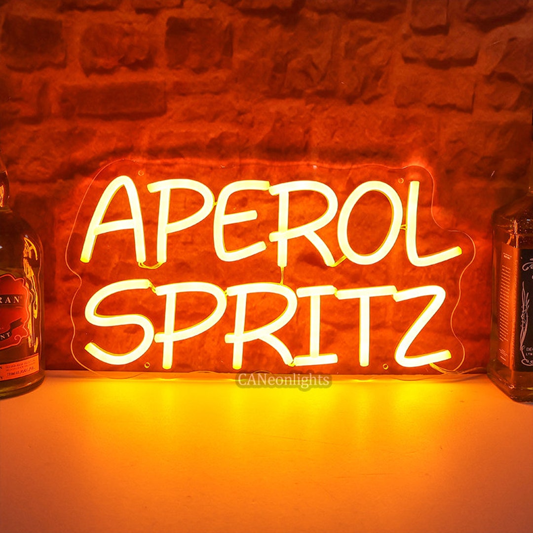 Aperol Spritz Cocktail Neon Sign, Cocktail Room Wall Decor,aperol ...