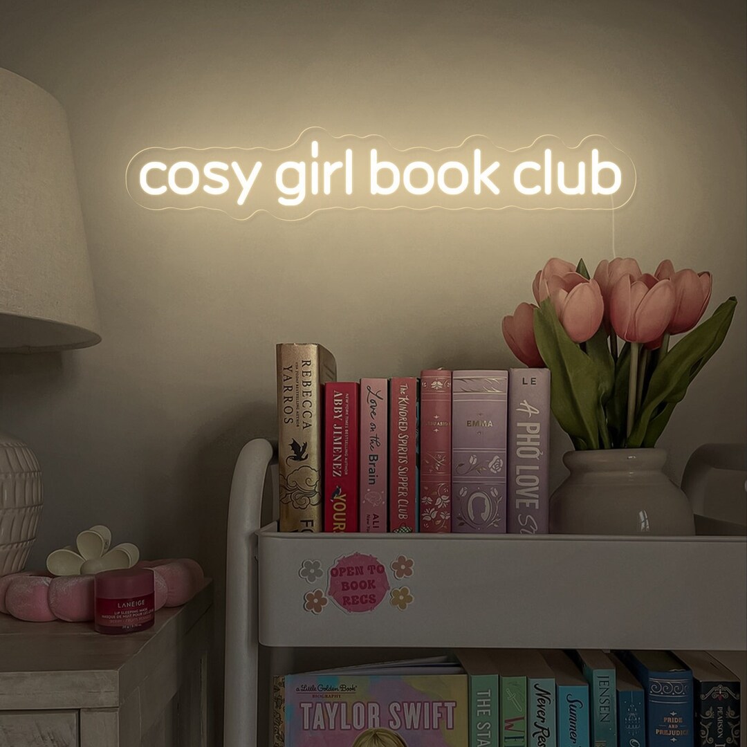 Cosy Girl Book Club Neon Sign: Book Lover Decor - Etsy