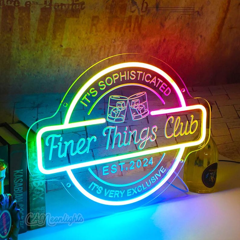 Personalized Neon Bar Sign, Custom Man Cave Decor, Color Changing LED ...