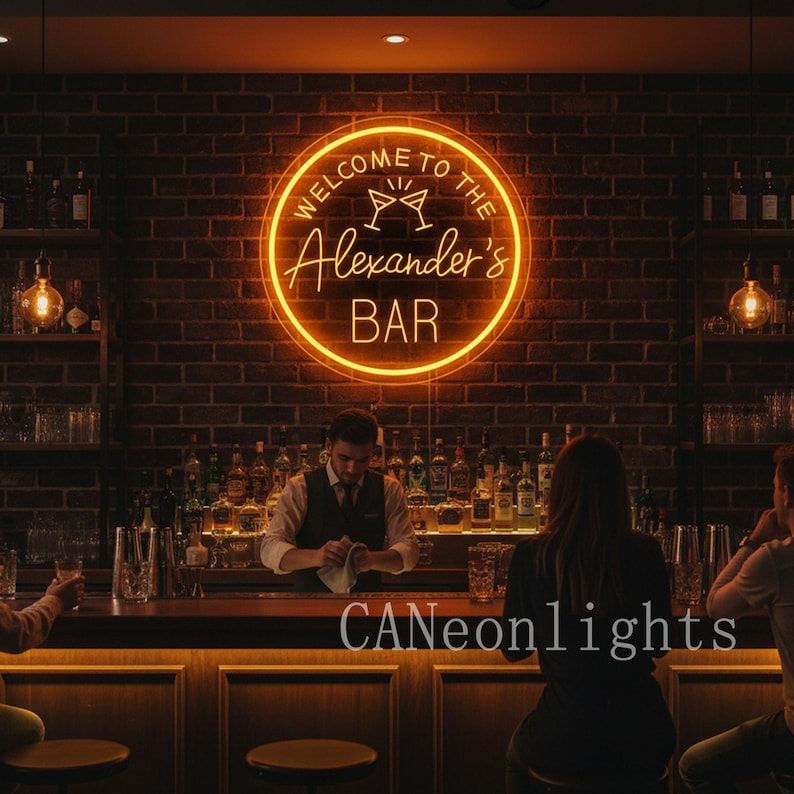 Custom Engraved LED Neon Bar Sign, Personalized Home Decor - Etsy