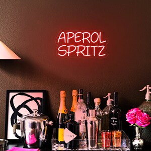 Aperol Spritz Cocktail Neon Sign, Cocktail Room Wall Decor,aperol ...