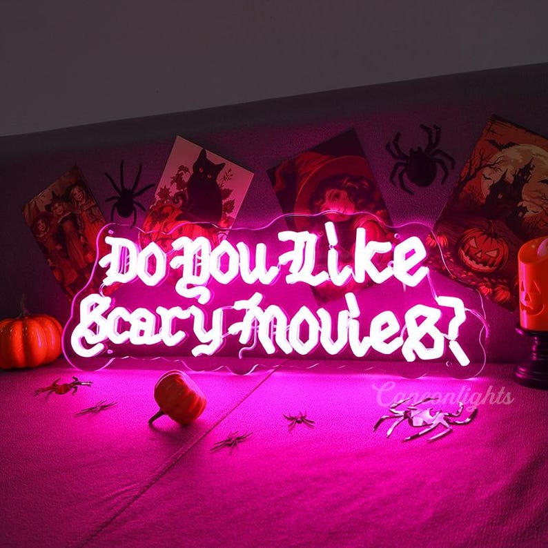 Do You Like Scary Movies? Neon Sign,horror Movie Lover Gift,sign for ...
