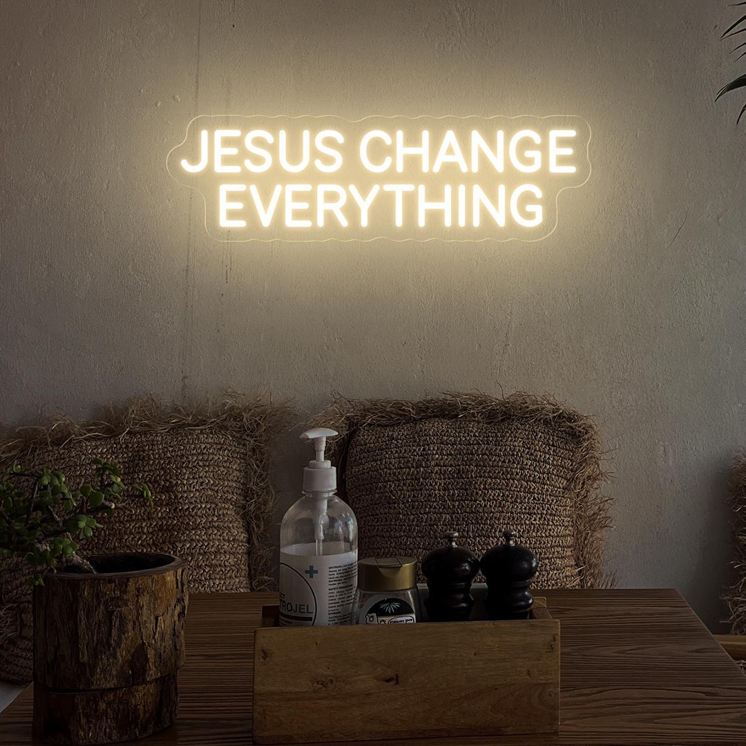 Jesus Changes Everything Neon Sign: Religious Wall Decor - Etsy