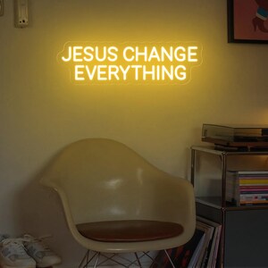 Jesus Changes Everything Neon Sign: Religious Wall Decor - Etsy