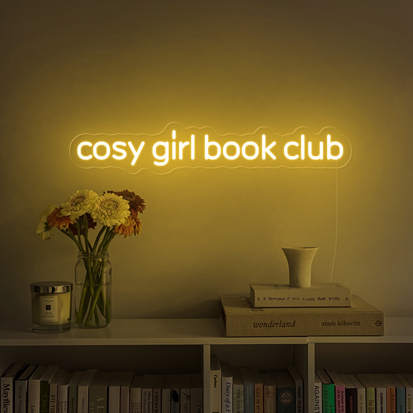 Cosy Girl Book Club Neon Sign, Book Lover Home Decor, Custom Bookclub ...