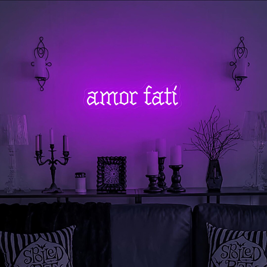 Amor Fati Neon Sign,love of Fate Sign,goth Home Decor, Gothic Stoic ...
